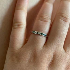 Engraved Rings Wedding Day Gift Personalized Rings Stacking | Etsy