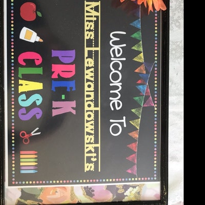 EDITABLE Teacher Classroom Door Sign, Classroom Decor, Teacher ...