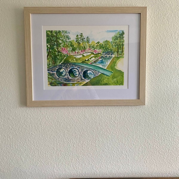 AMEN CORNER WATERCOLOR Painting, Augusta National Golf Course, Golf Art ...