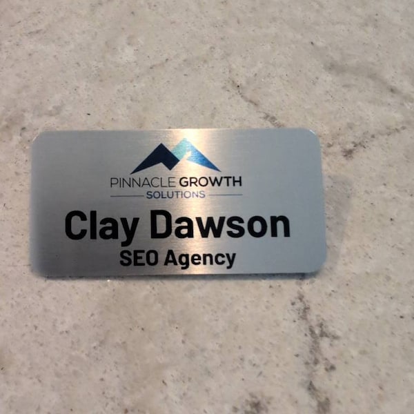 Name Tags for Work - Business Name Badges With Logo - Magnetic Name ...