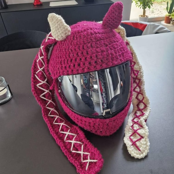 PATTERN Motorcycle Crochet Rabbit Helmet Cover M - Etsy