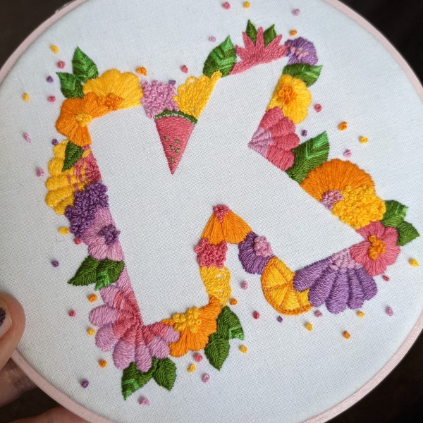 Personalised Monogram Embroidery Kit, Needlecraft Kit, Embroidery ...