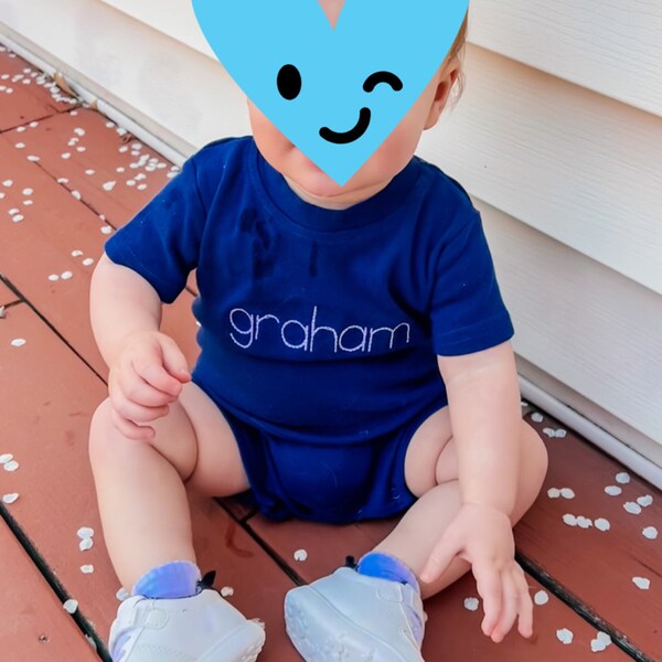 Baby Boy Romper, Toddler Boy Romper, Monogram Romper, Boy Monogram ...