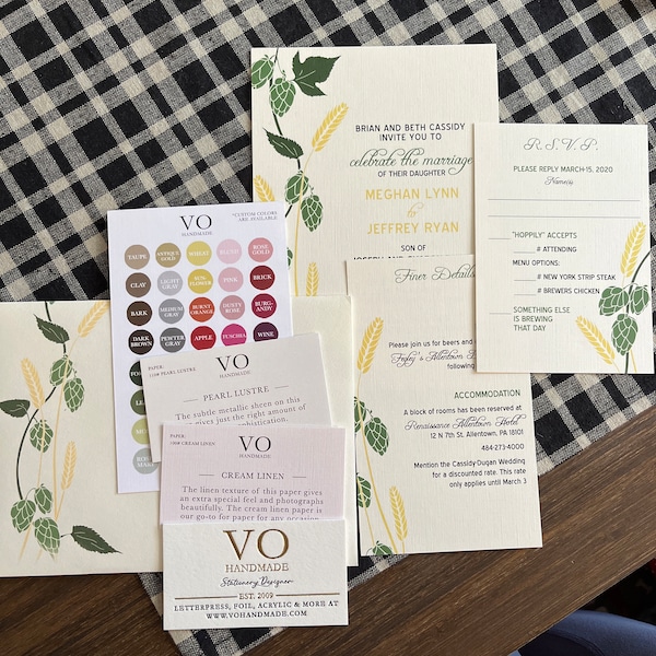 Champagne Pink and Ivory Wedding Invitation Suite With Monogram Wax ...