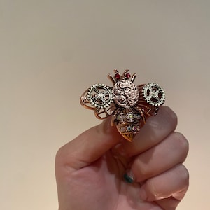 Steampunk Pin Badge Brooch Silver Heart Bronze Cog Mechanical - Etsy