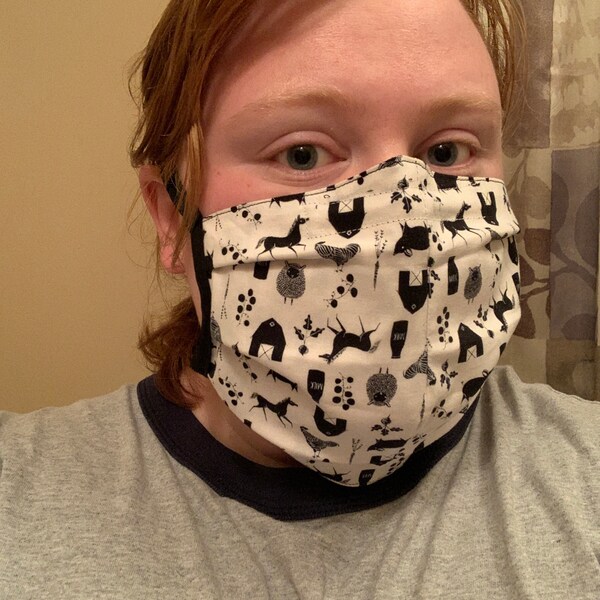 Washable Tie Back Face Mask for Adults Men Women. Quality Comfortable ...