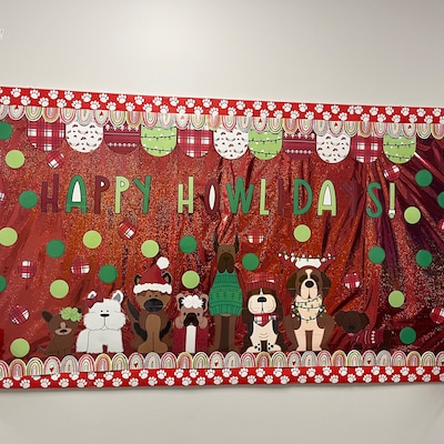 Christmas Pups Christmas December Bulletin Board Kit - Etsy