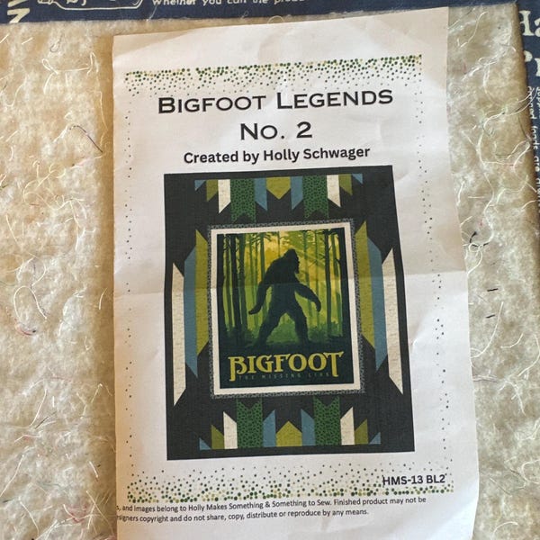 DIGITAL DOWNLOAD - Bigfoot Legends Quilt PATTERN - by Holly Schwager ...