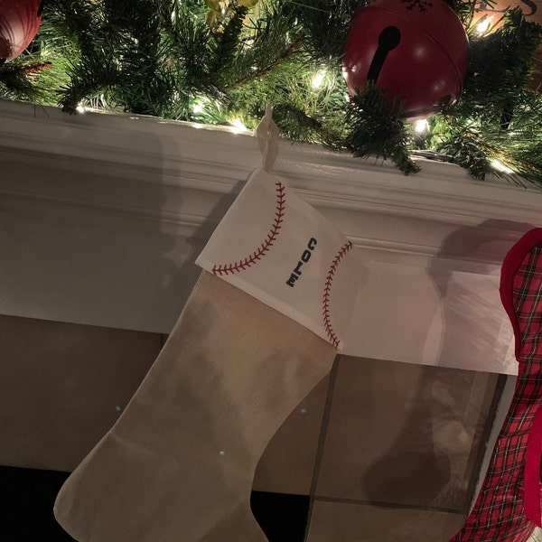 Baseball Christmas Stocking, Christmas Stocking, Stocking for Child ...