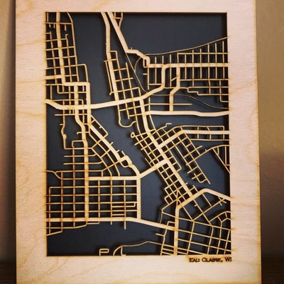 Your Custom Street Map Wooden Cutout of Your Favorite Town ...