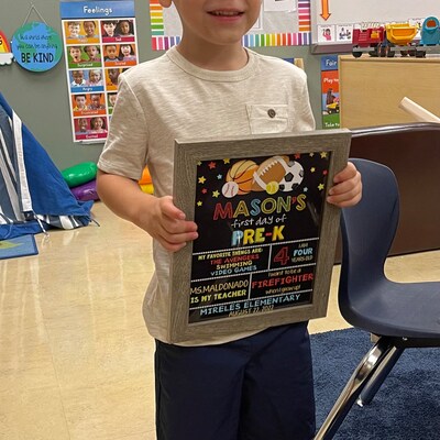 Editable First Day of Pre-k Sign Sport First Day of Pre-k - Etsy