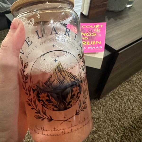 Velaris City of Starlight Glass Mug, ACOTAR Iced Coffee Cup, the Night ...