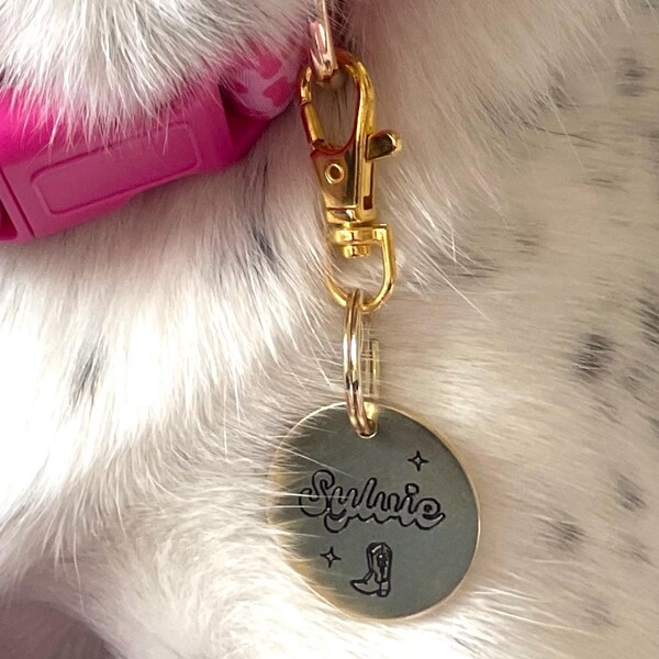 Personalized Dog Tag - Paw Print Dog Tag Design Engraved Tag - Cat ID ...