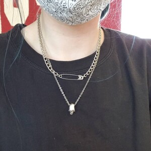 Safety Pin Necklace/ Safety Pin Chain /alternative Necklace - Etsy