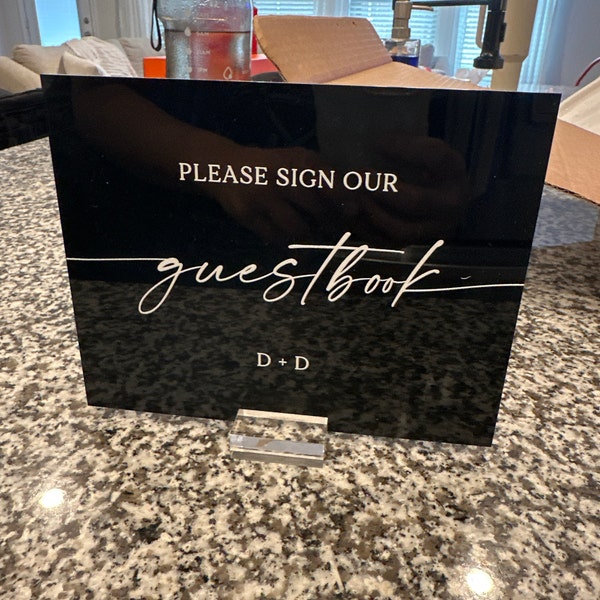 Guestbook Sign, Modern Acrylic Guest Book Sign, Wedding Guestbook Sign ...