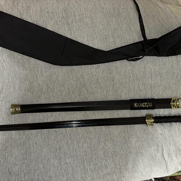 Sokka's Space Sword (black Damascus Steel With Brass Fittings) - Etsy