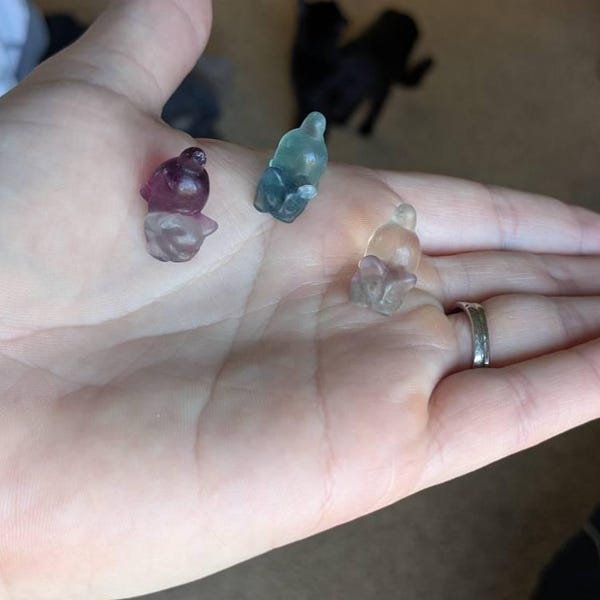 Rainbow Fluorite Mini Carvings | Bat, Skull, Kitty or Elephant ...