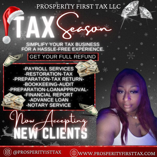 Christmas Tax Prep Bundle, Christmas Tax Prep Flyer, Tax Prep Instagram ...