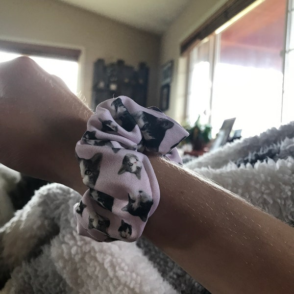 Personalized Cat Faces Scrunchie Hair Tie, Funny Cat Faces Scrunchy ...
