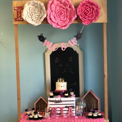 Meow Banner. Cat Party Decor, Kitten Banner, Kitten Party, Cat Banner ...