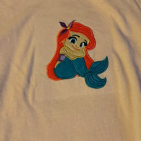 Little Mermaid Digital Machine Embroidery Applique Design, Mermaid ...