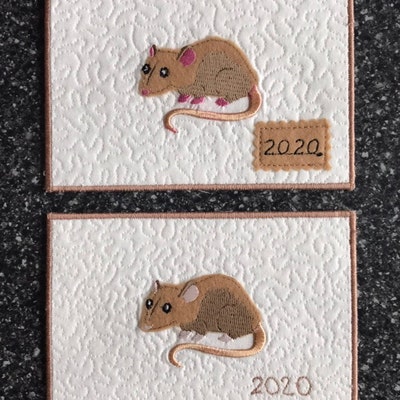 Rat Embroidery, Rat Key Fob, Chinese New Year, Year of the Rat Key Ring ...