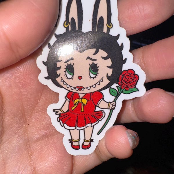 Betty Boop Labubu Sticker - Etsy