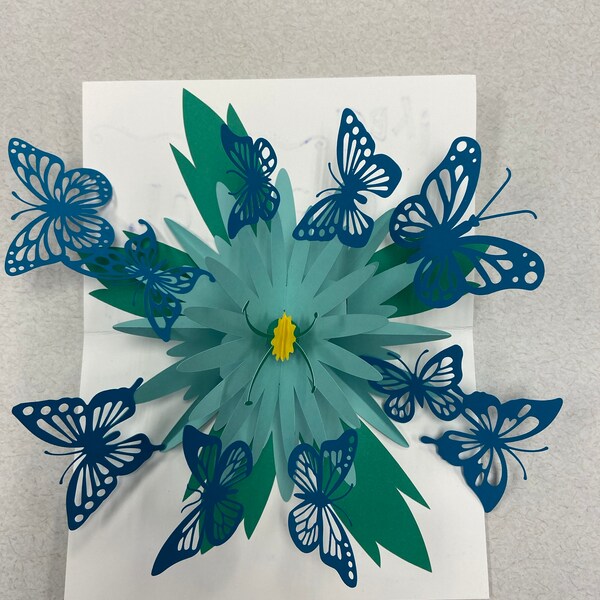 DIY Pop-up Butterfly "explosion" Card Template SVG and PDF Files for ...