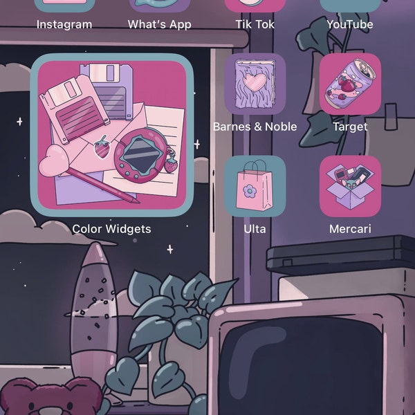 Y2K Aesthetic Icon Pack for Ios, Android & Tablet Wallpapers Widgets ...