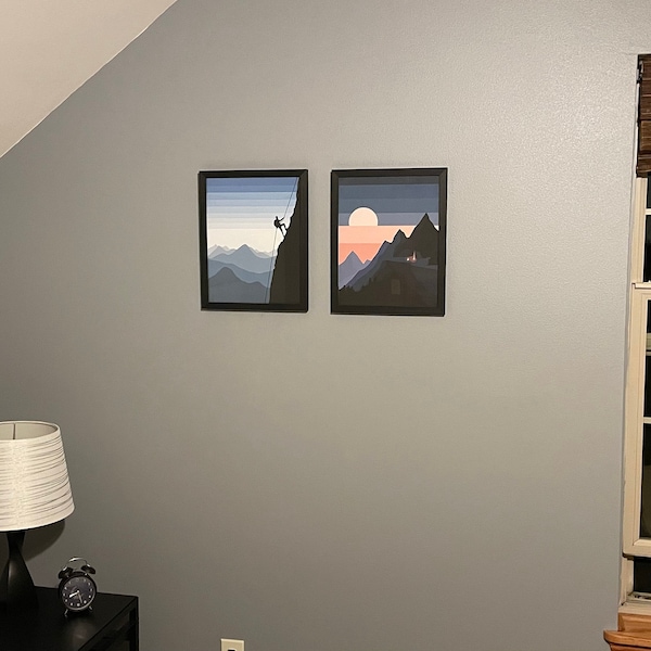 Nordic Mountain Landscape 3 Piece Set, Abstract Panorama Wall Art ...