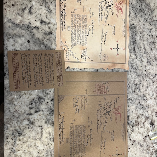 Thrór's Map, the Hobbit Inspired, Thorin's Map - Etsy