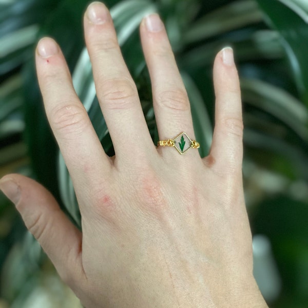 Cool Plant Earrings Studs Resin Pressed Flower Earring Green Leaf Jewelry Real Fern Studs ...