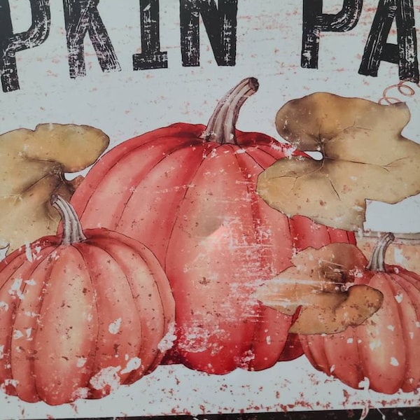 Custom Pumpkin Patch Farm Metal Sign Personalized Name Porch Patio Door ...