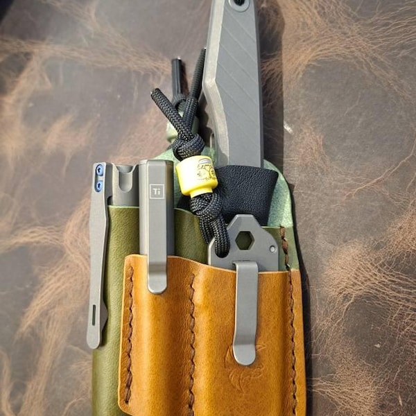 Leather Edc Pocket Organizer, Leather Edc Pouch, Edc Caddy, EDC Gear ...