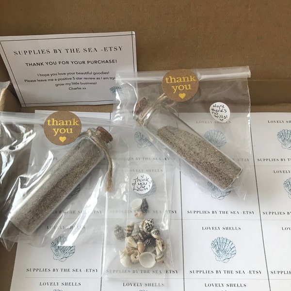 Handmade Mini Beach Sand Bottle, Beach in a Bottle Cork Sea Glass Shell ...