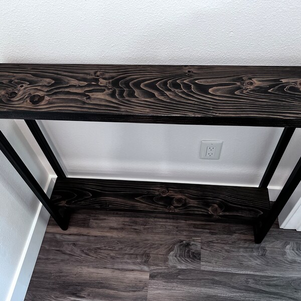 Solid Wood Console Table Lentini Design Slim Handmade Entryway Table ...