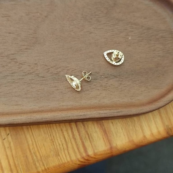 Lab Grown Diamond Ear Jacket/ Solid 14k Gold Earrings/ Detachable Stud ...