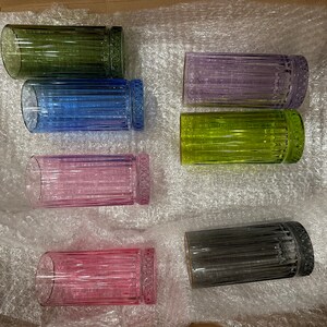 Vintage Crystal Colored Wine Glasses With Gold Mouth Plated, Vintage ...