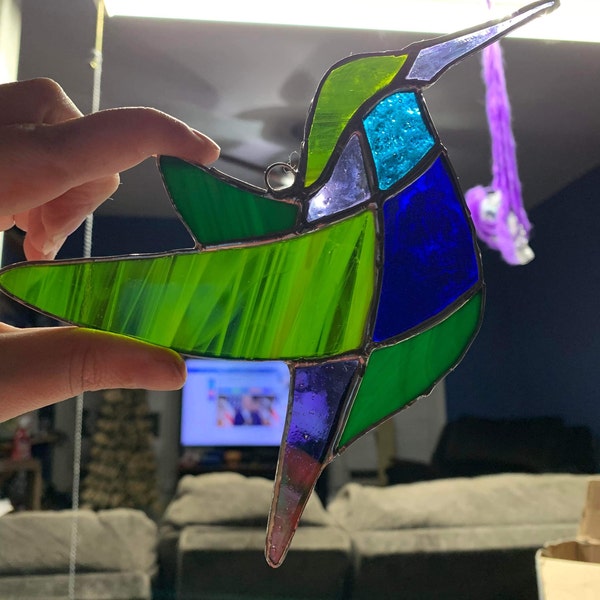 Modern Hummingbird Stained Glass Pattern: Beginner Friendly (digital ...
