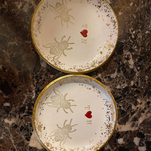 Bee Ring Dish, Bee Gifts, Wedding Bee Jewelry Dish, Bee Catchall, Bee ...