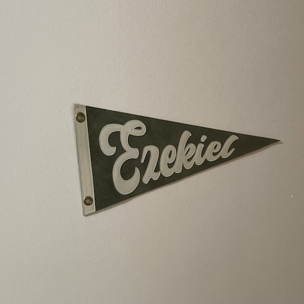 Small Single Word Custom Suede and Leather Pennant Flag Banner ...