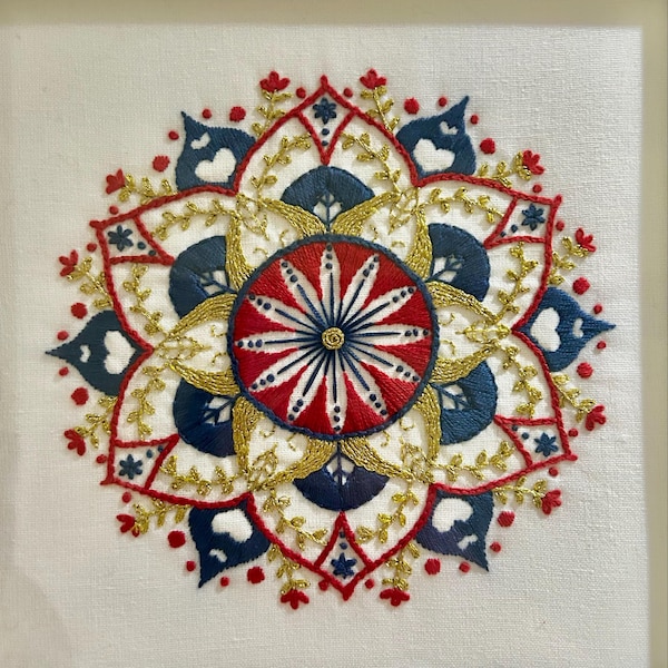 Mandala Simple Embroidery Kit Beginner-mandala Flower Embroidery ...