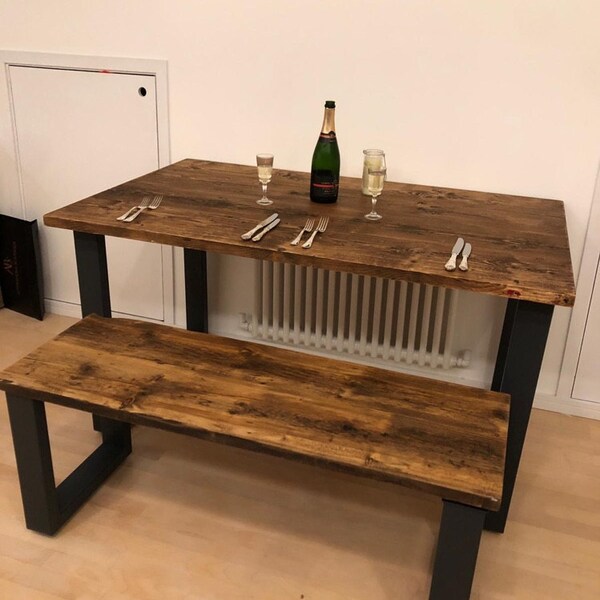 Reclaimed Wood Bench With Box Steel Legs,choice of Sizes+colours - Etsy