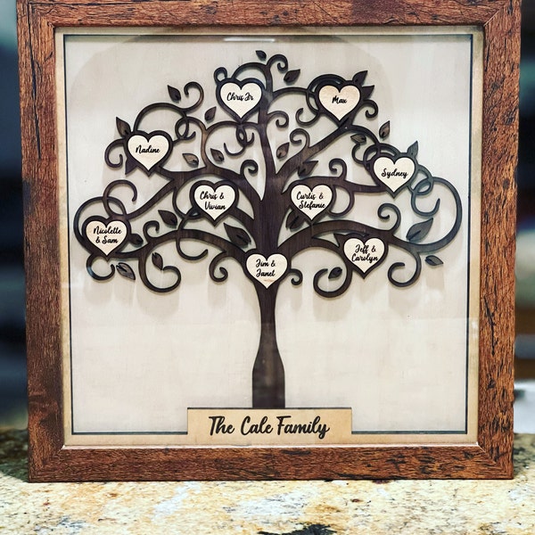 Family Tree 13 Members Svg, Family Heart Tree Svg/png.dxf File, Family ...