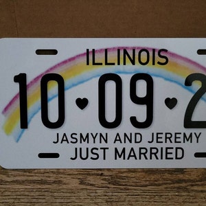 Wedding License Car License Plate Wedding Car Just - Etsy