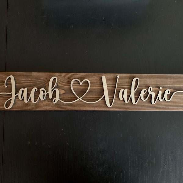 3D Wedding Sign, Name Sign Bridal Shower Gift, Boyfriend Gift ...