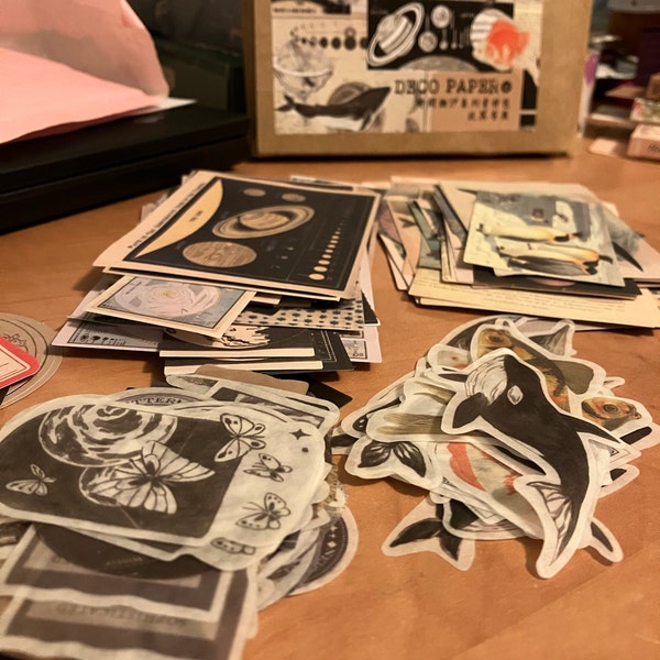 200pcs Junk Journal Kit,stickers,paper Ephemera, Scrapbook Paper ...