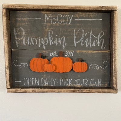 Pumpkin Patch Sign, Family Name Pumpkin Patch Sign, Pumpkin Farm Sign ...