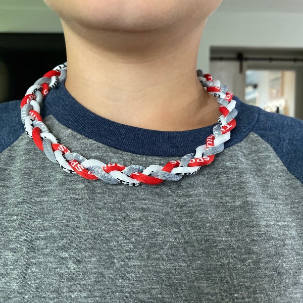 Baseball Drip Necklace Bead Necklace Pollyanna Bling Necklace Navy Gray ...