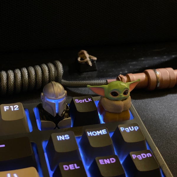 The Mandalorian Backlit LED Keycaps Handmade Resin Custom Artisan - Etsy